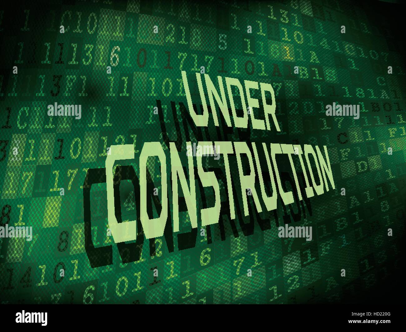 under construction words isolated on internet digital background Stock ...