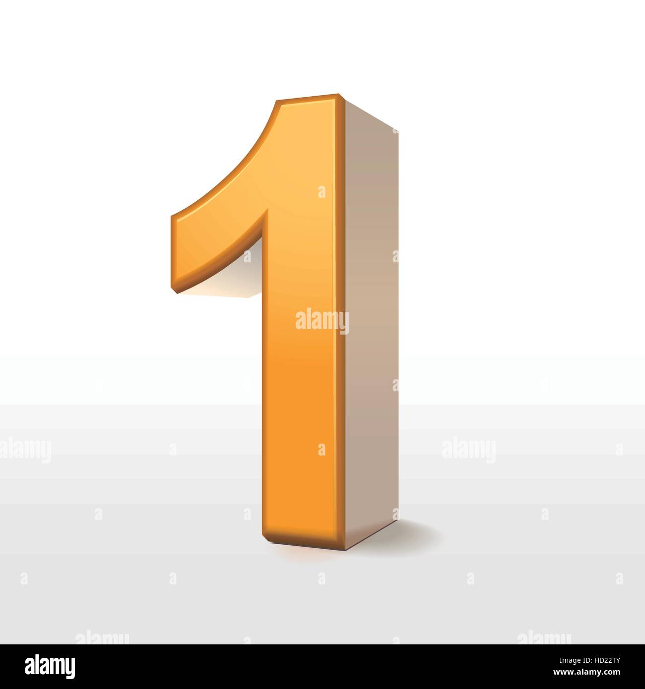 golden 3d number 1 isolated on white Stock Vector Image & Art - Alamy