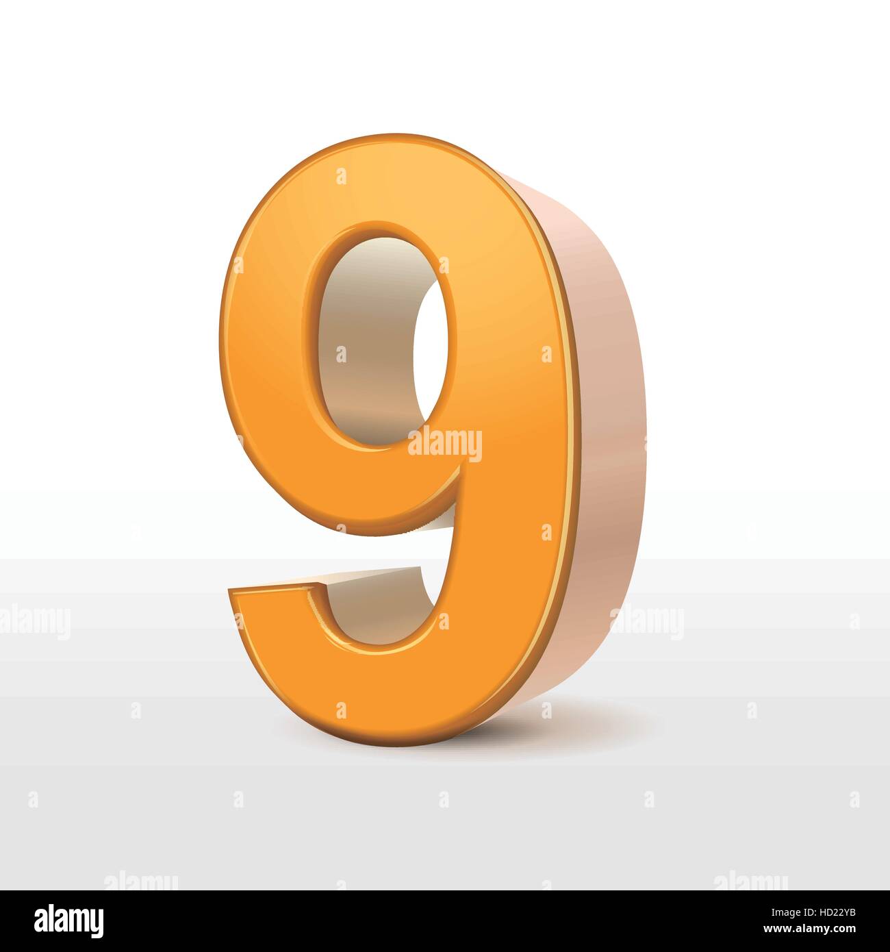 golden 3d number 9 isolated on white Stock Vector Image & Art - Alamy