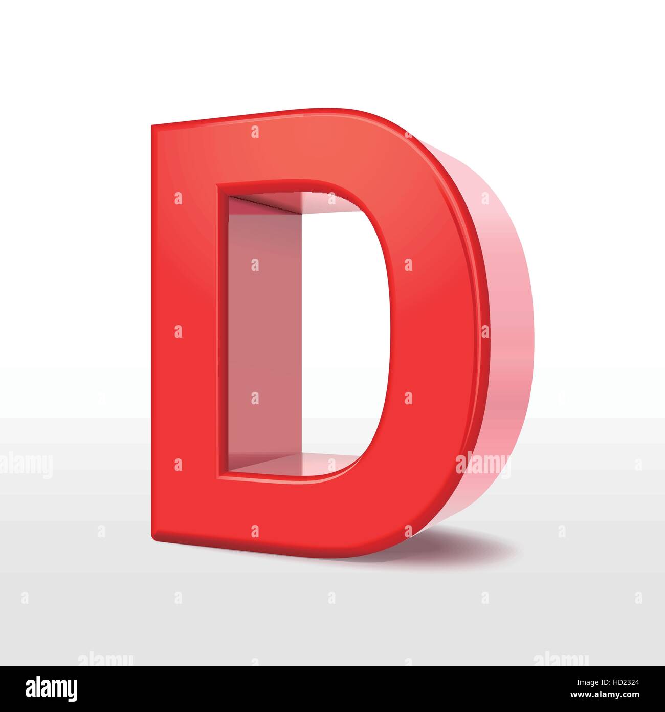 3d red letter D isolated on white background Stock Vector Image & Art ...