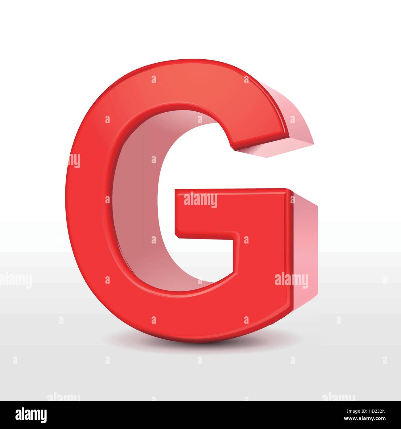 3d red letter G isolated on white background Stock Vector Image & Art ...