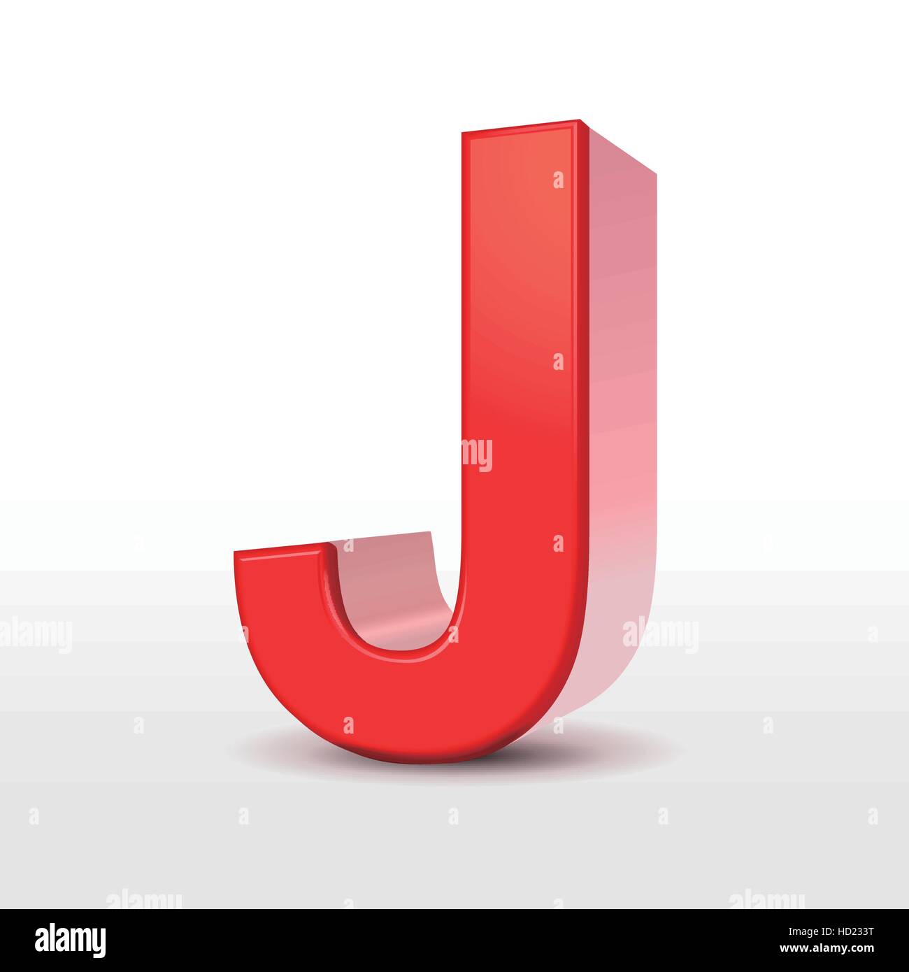 3d red letter J isolated on white background Stock Vector Image & Art ...