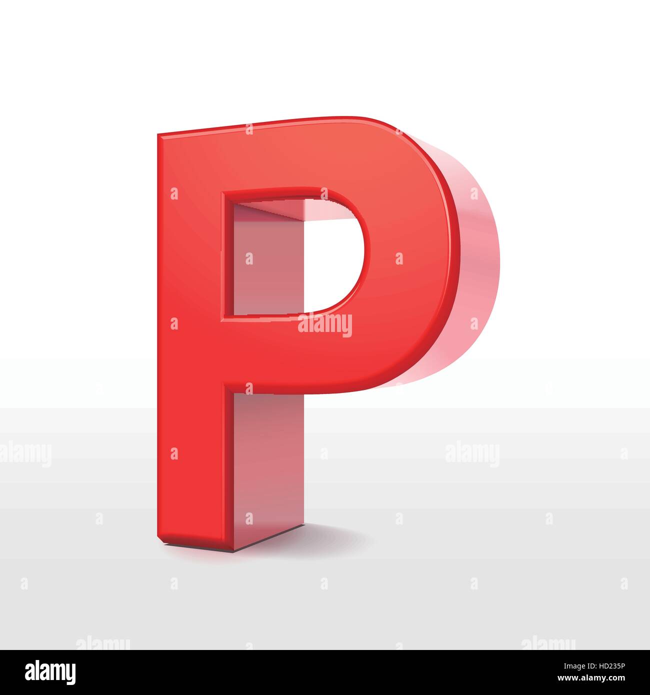 3d red letter P isolated on white background Stock Vector Image & Art ...