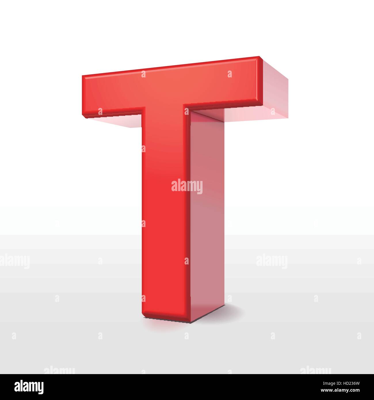3d red letter T isolated on white background Stock Vector Image & Art ...