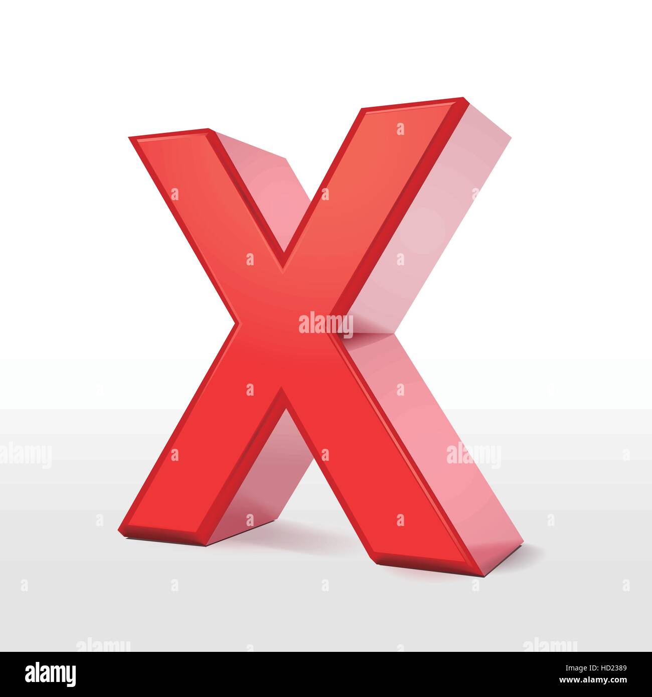 3d red letter X isolated on white background Stock Vector Image & Art ...