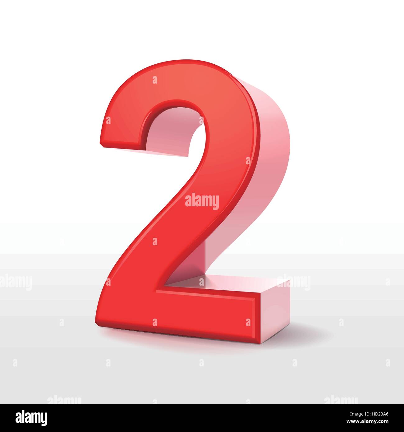 red 3d number 2 isolated on white Stock Vector Image & Art - Alamy