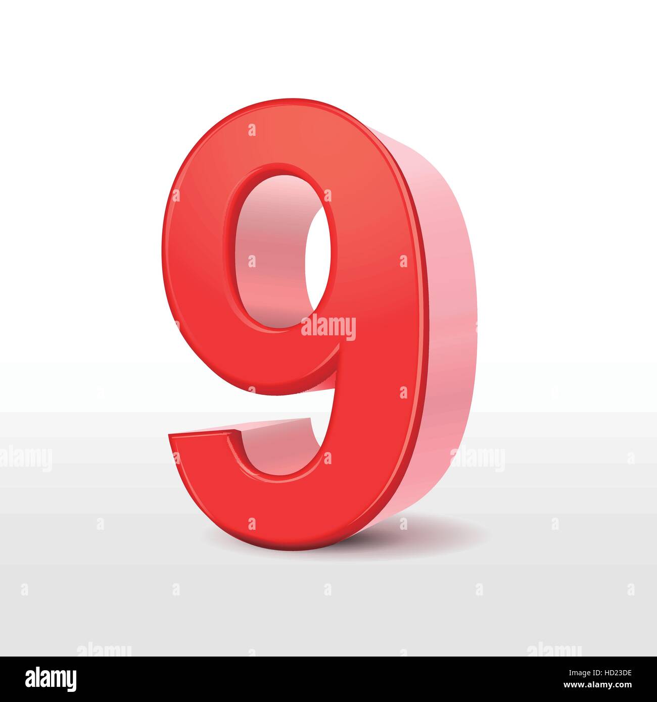 red 3d number 9 isolated on white Stock Vector Image & Art - Alamy