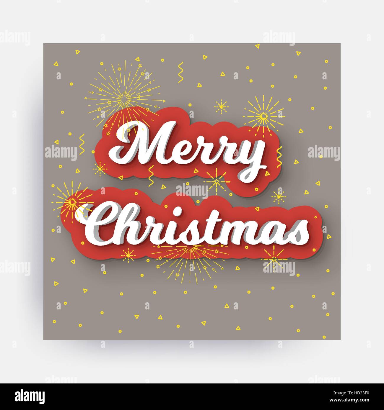 Merry Christmas glittering 3d lettering typography vector illustration ...