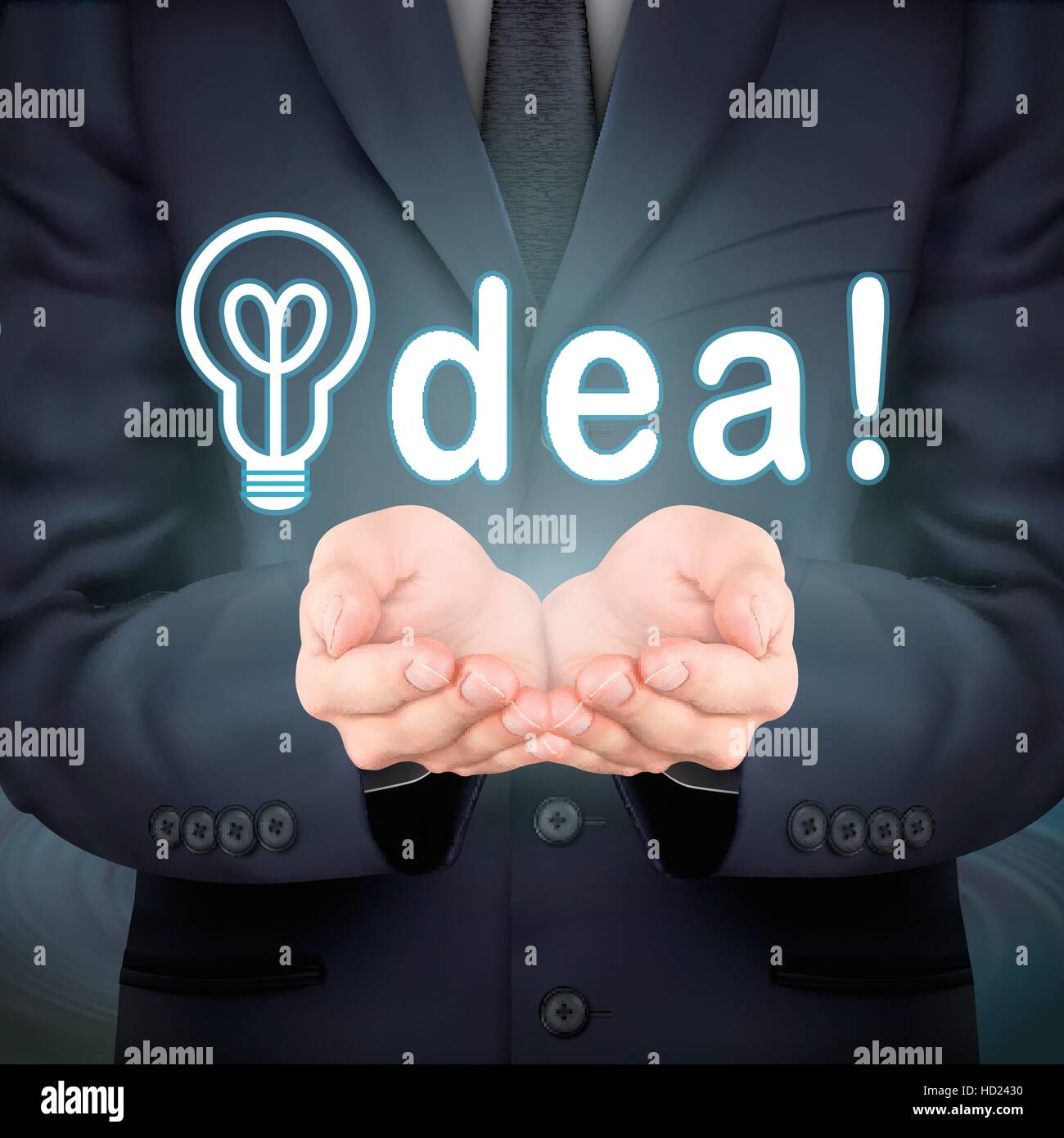 close-up look at businessman holding idea word Stock Vector Image & Art ...