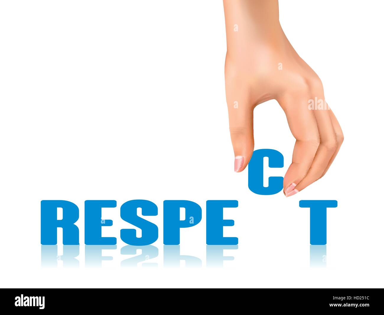 respect word taken away by hand over white background Stock Vector ...