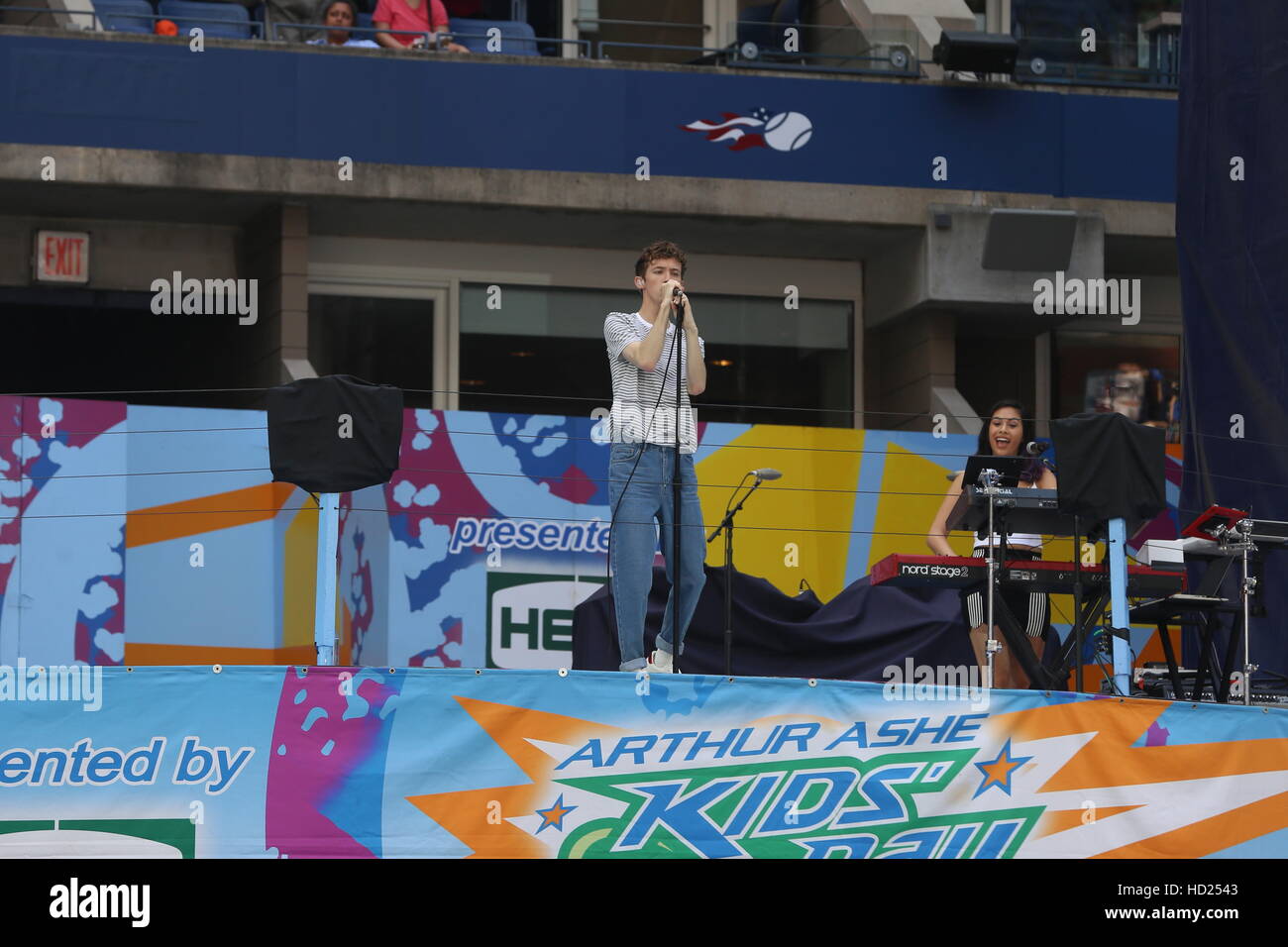 Troye Sivan performing on stage at the 2016 Arthur Ashe Kids' Day held ...