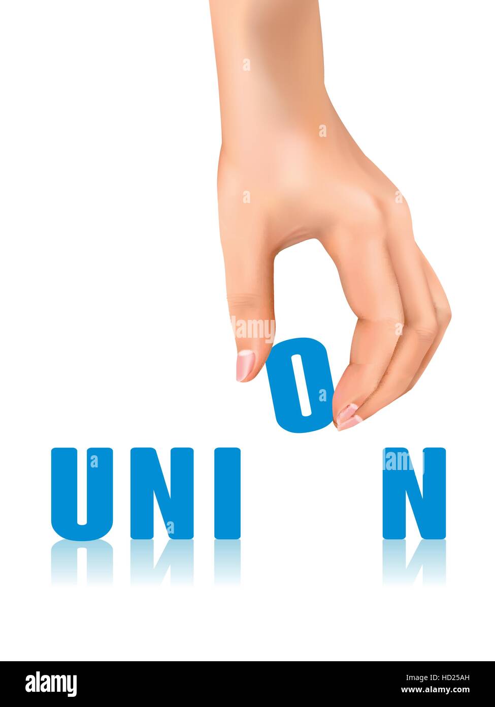 union word taken away by hand over white background Stock Vector Image ...