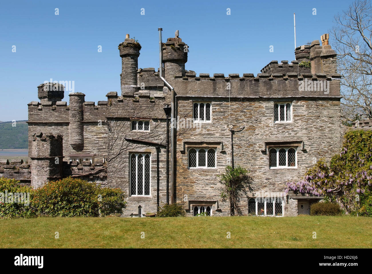 Glandyfi Castle,Machynlleth,Powys,Wales,UK, a mock castle built in 1820 ...