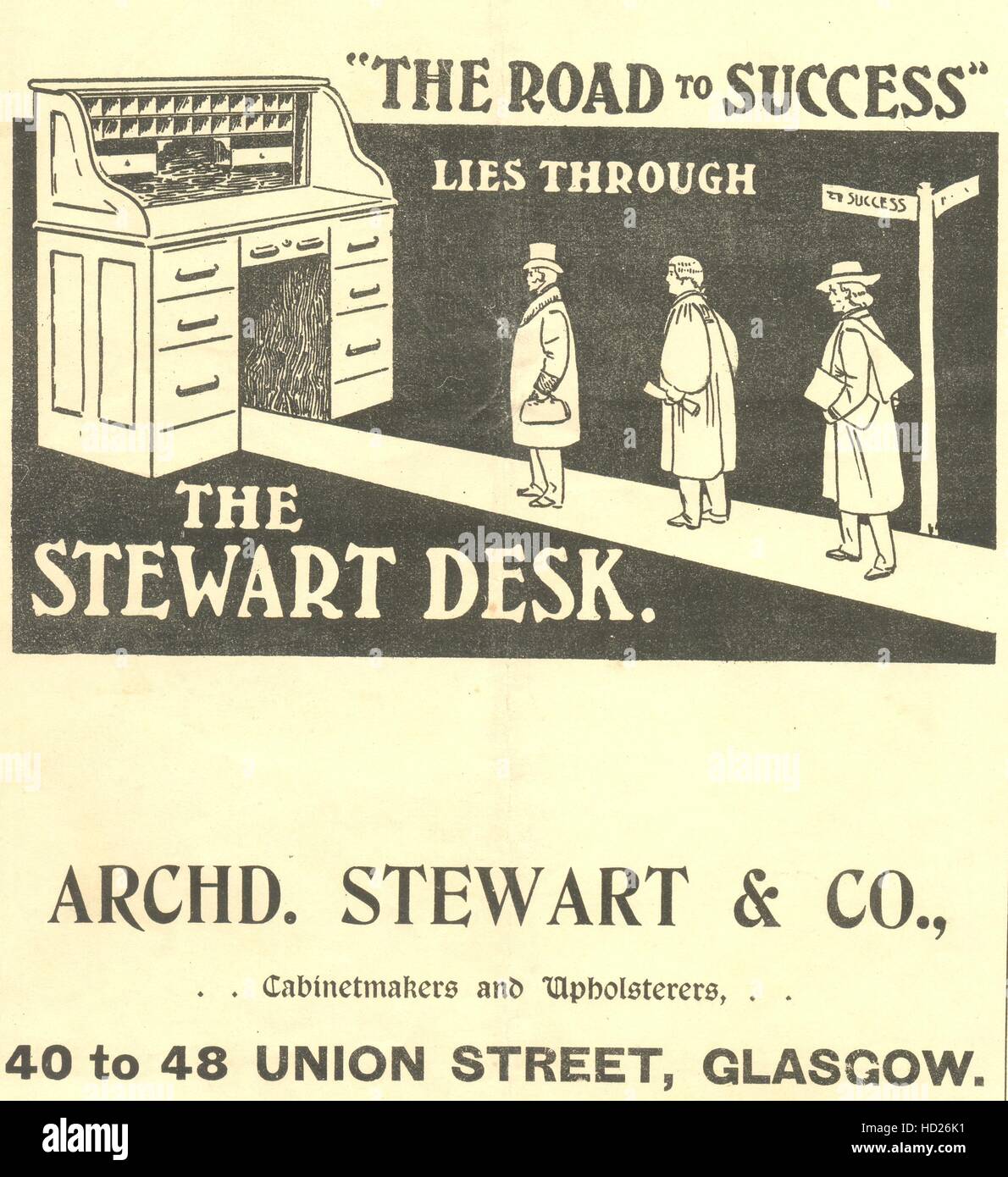Advertisement for The Stewart Desk Stock Photo - Alamy