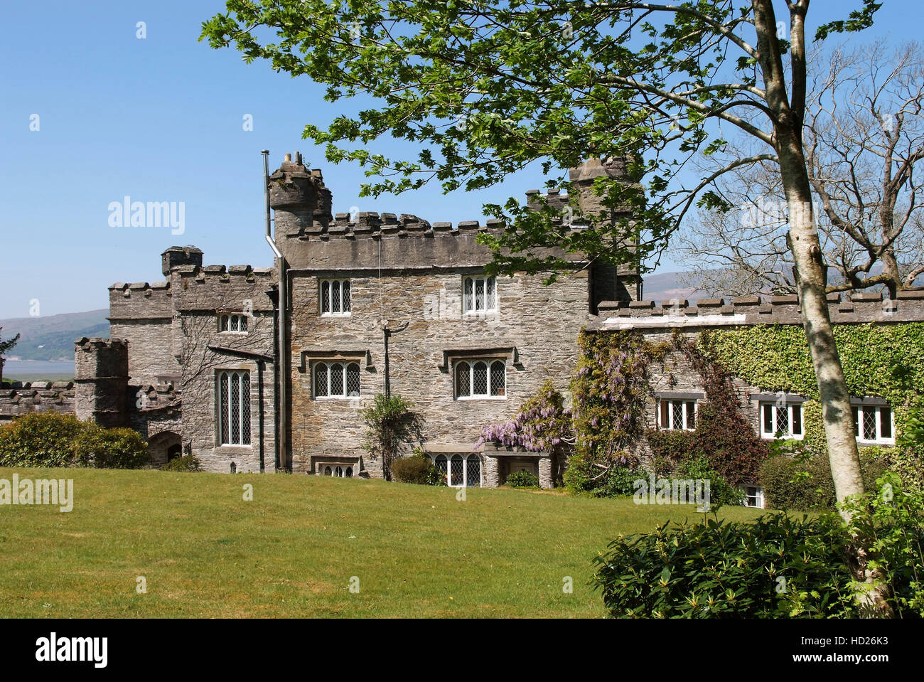 Glandyfi Castle,Machynlleth,Powys,Wales,UK, a mock castle built in 1820 ...