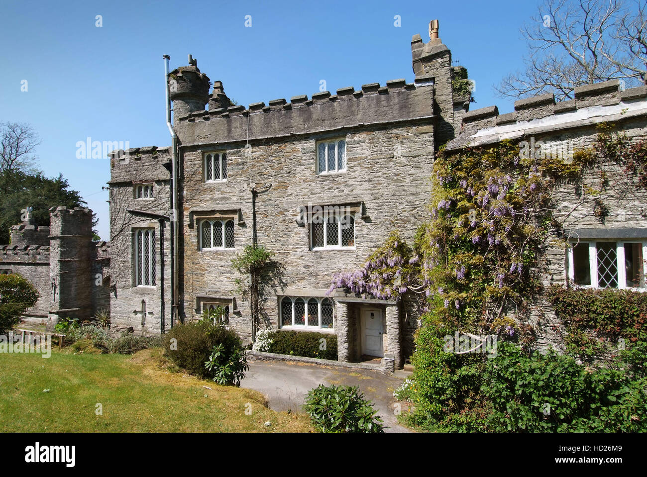 Glandyfi Castle,Machynlleth,Powys,Wales,UK, a mock castle built in 1820 ...