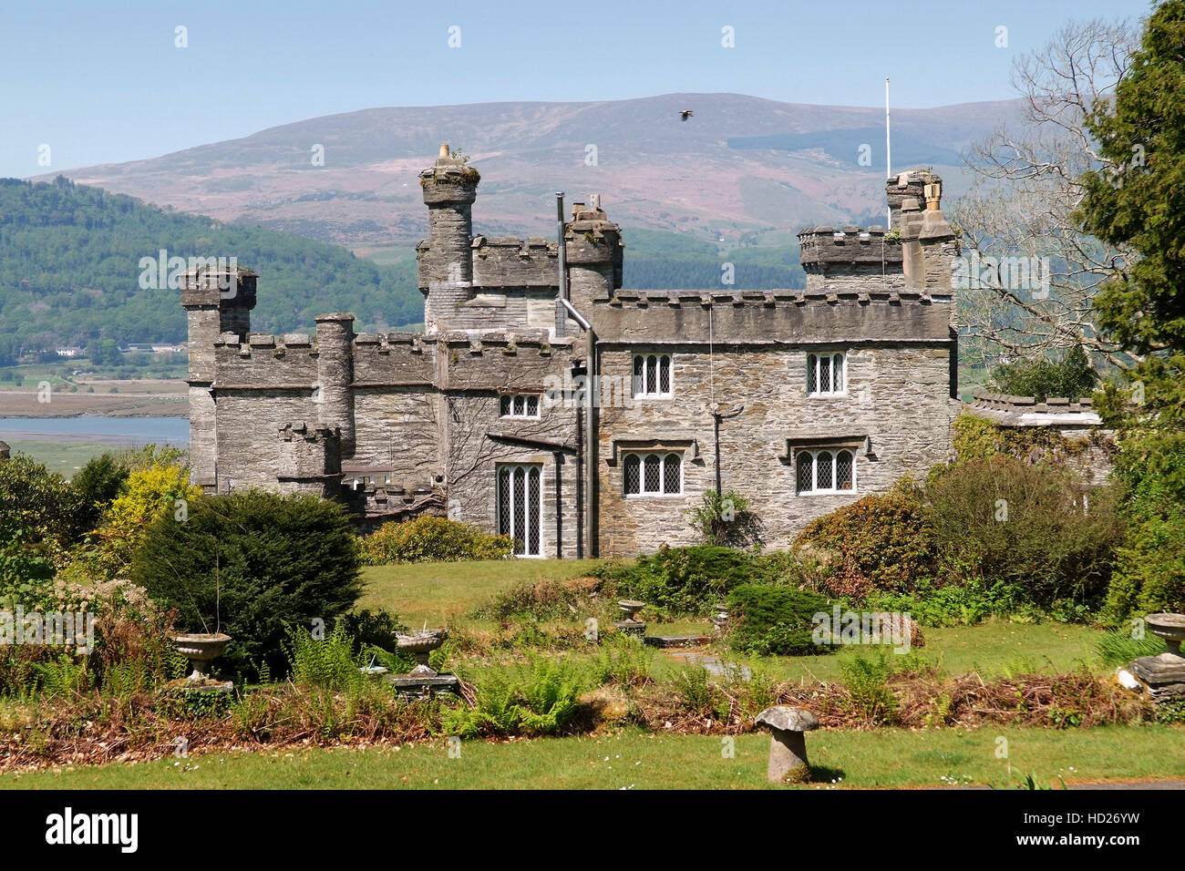Glandyfi Castle,Machynlleth,Powys,Wales,UK, a mock castle built in 1820 ...