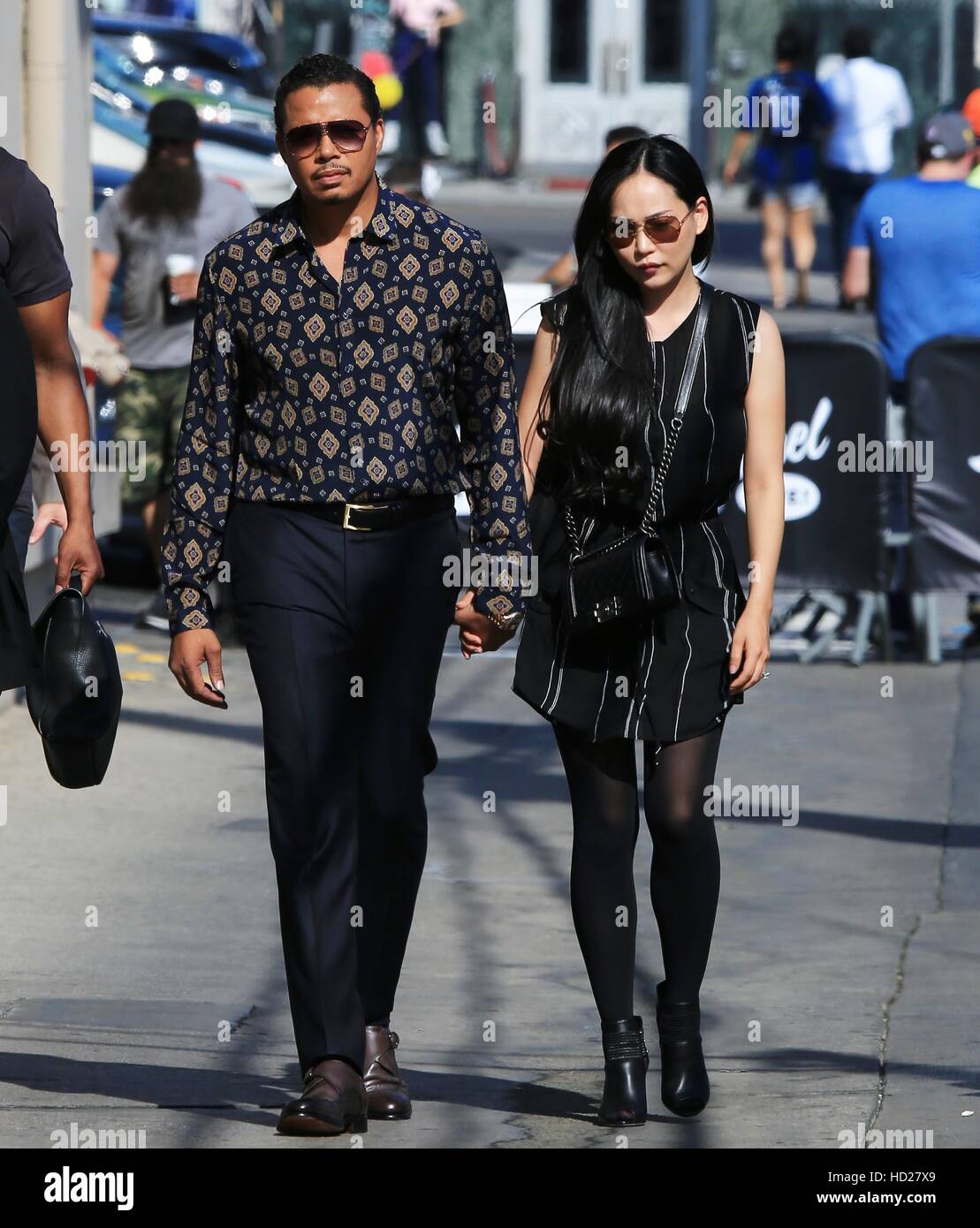 Terrence Howard seen arriving at the ABC studios with for Jimmy Kimmel ...
