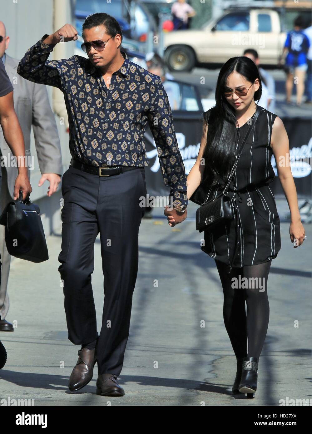 Terrence Howard seen arriving at the ABC studios with for Jimmy Kimmel ...