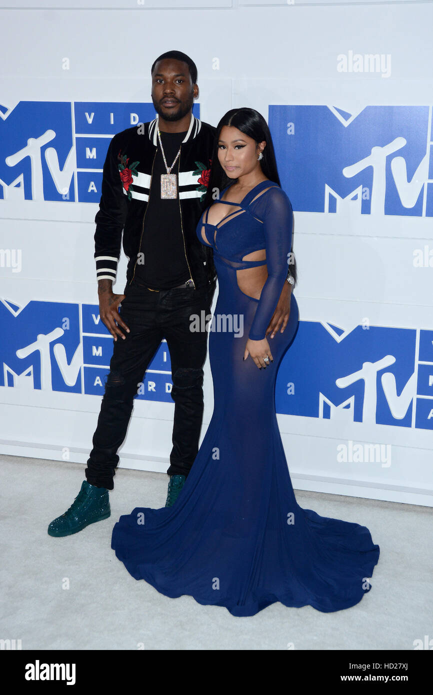 Meek Mill and Nicki Minaj attending the MTV Video Music Awards 2016 at ...