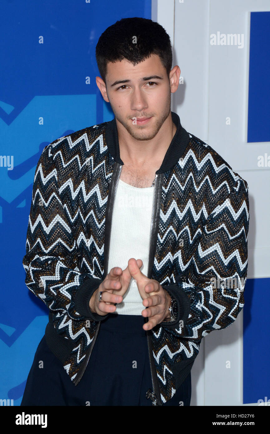 Nick Jonas attending the MTV Video Music Awards 2016 at the Madison ...