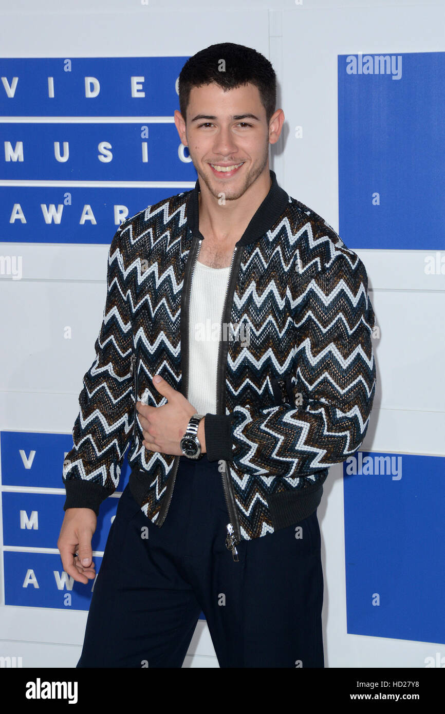 Nick Jonas attending the MTV Video Music Awards 2016 at the Madison ...