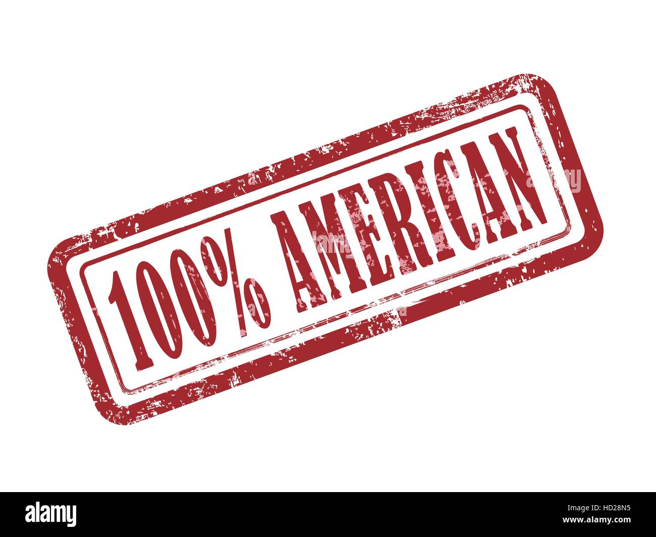 stamp 100 percent American in red over white background Stock Vector ...