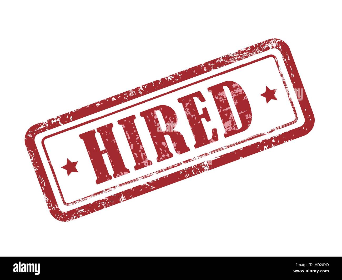 stamp hired in red over white background Stock Vector Image & Art - Alamy