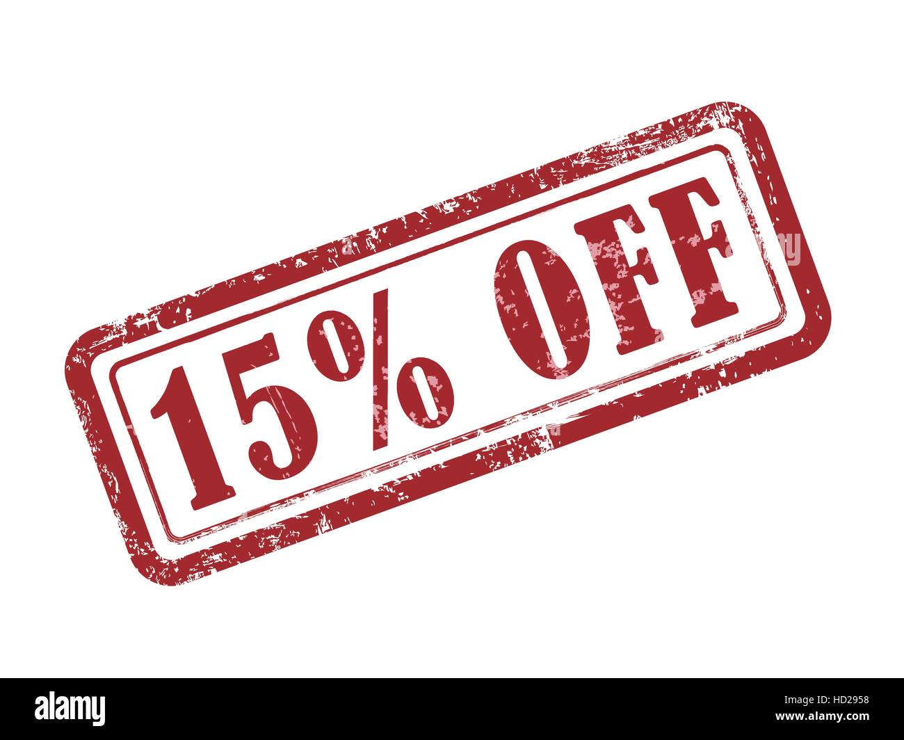 stamp 15 percent off in red over white background Stock Vector Image ...