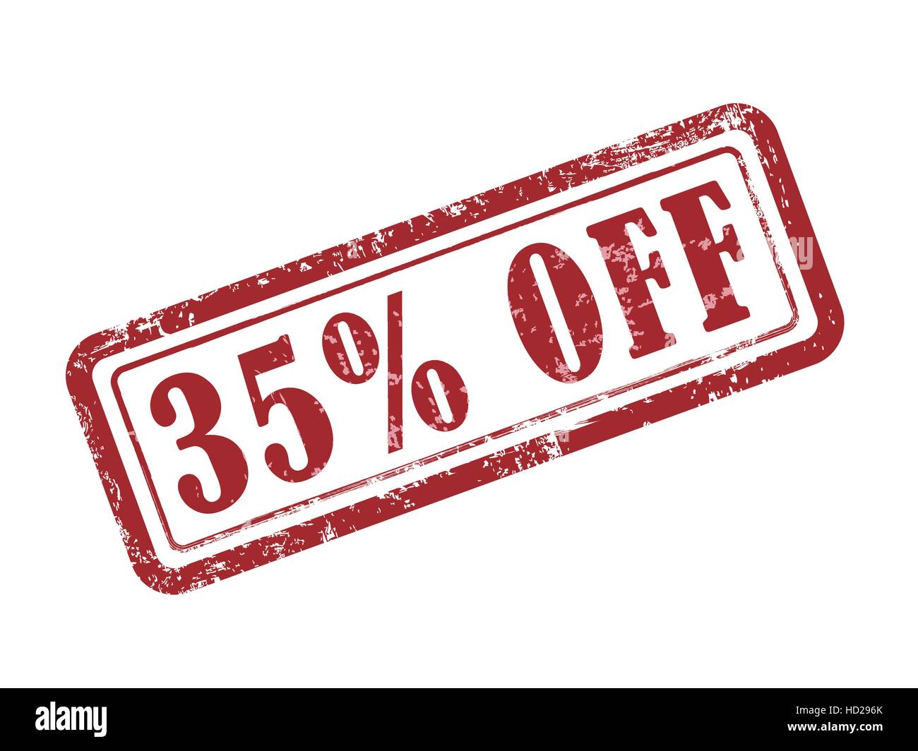 stamp 35 percent off in red over white background Stock Vector Image ...