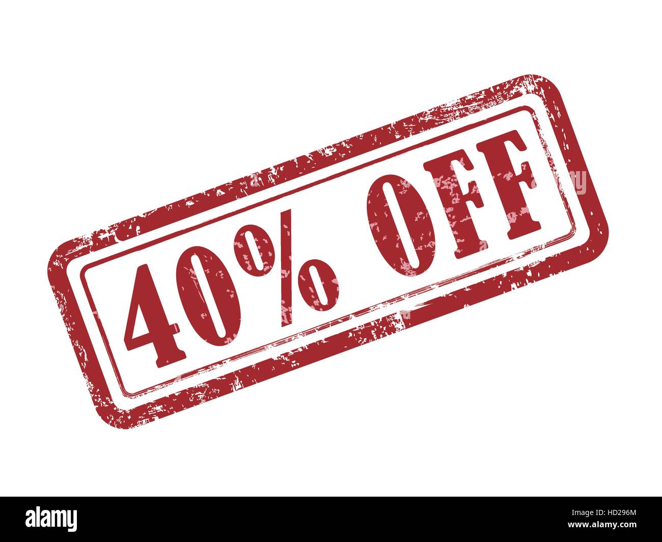 stamp 40 percent off in red over white background Stock Vector Image ...