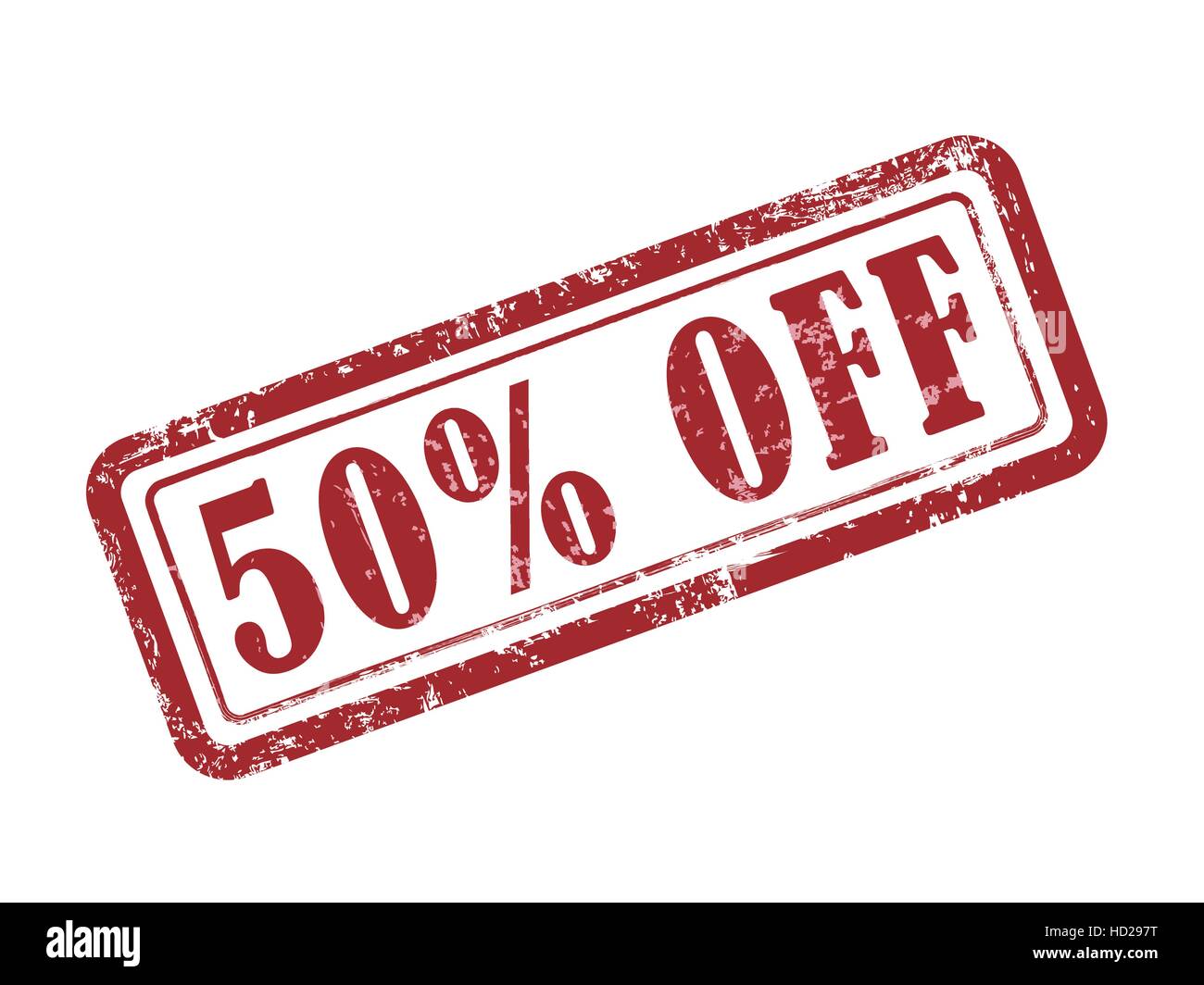 stamp 50 percent off in red over white background Stock Vector Image ...