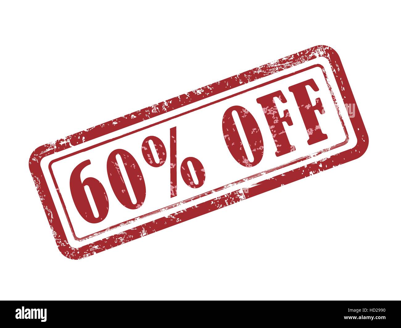 stamp 60 percent off in red over white background Stock Vector Image ...