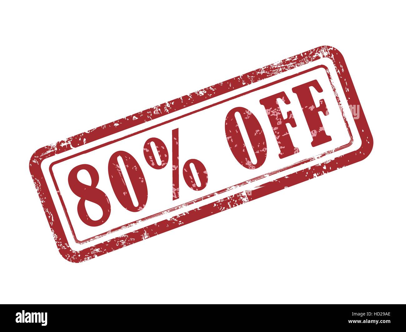 stamp 80 percent off in red over white background Stock Vector Image ...