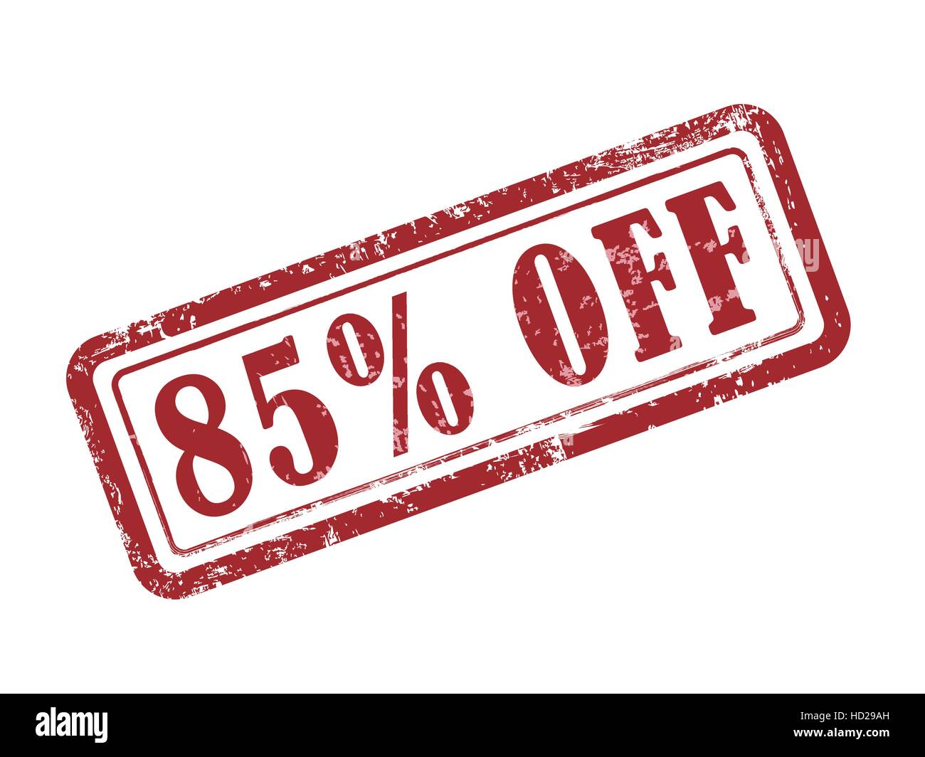 stamp 85 percent off in red over white background Stock Vector Image ...