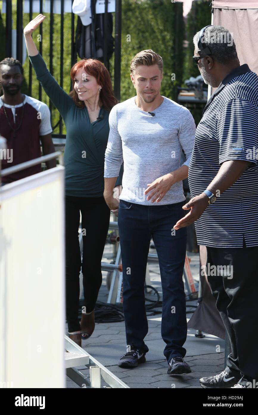 Derek Hough and Marilu Henner seen at Universal Studios where they were ...