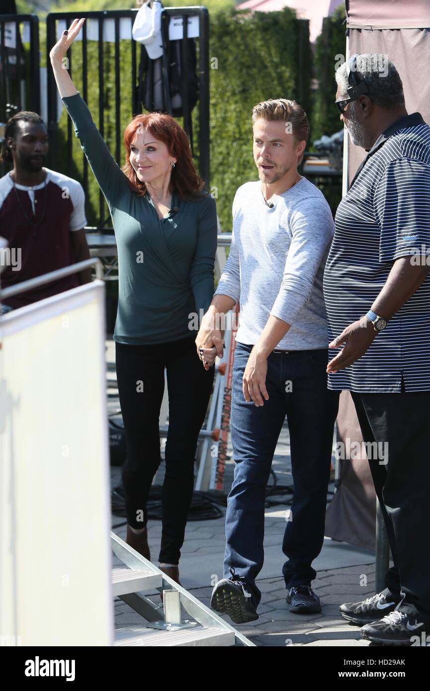 Derek Hough and Marilu Henner seen at Universal Studios where they were ...