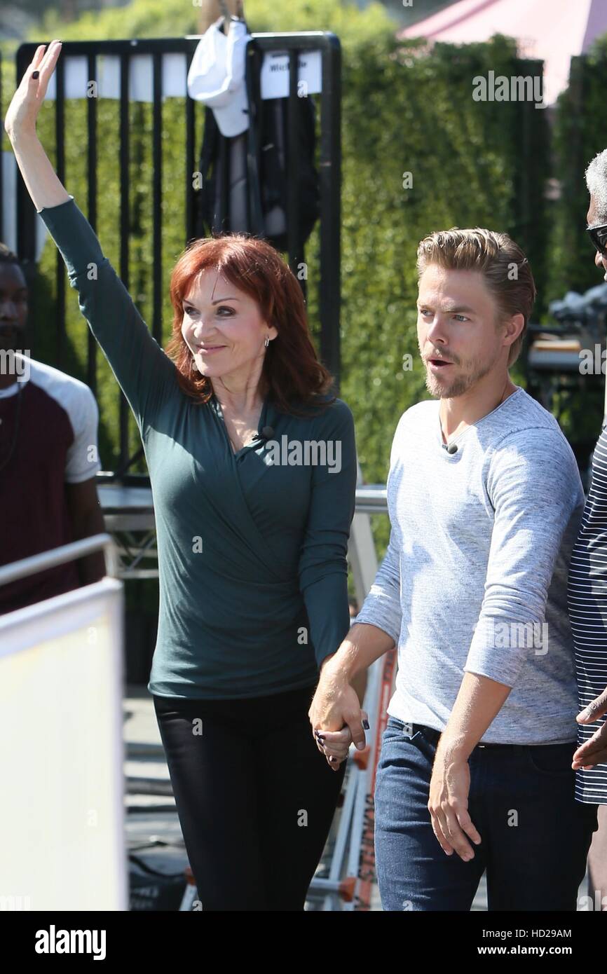 Derek Hough and Marilu Henner seen at Universal Studios where they were ...