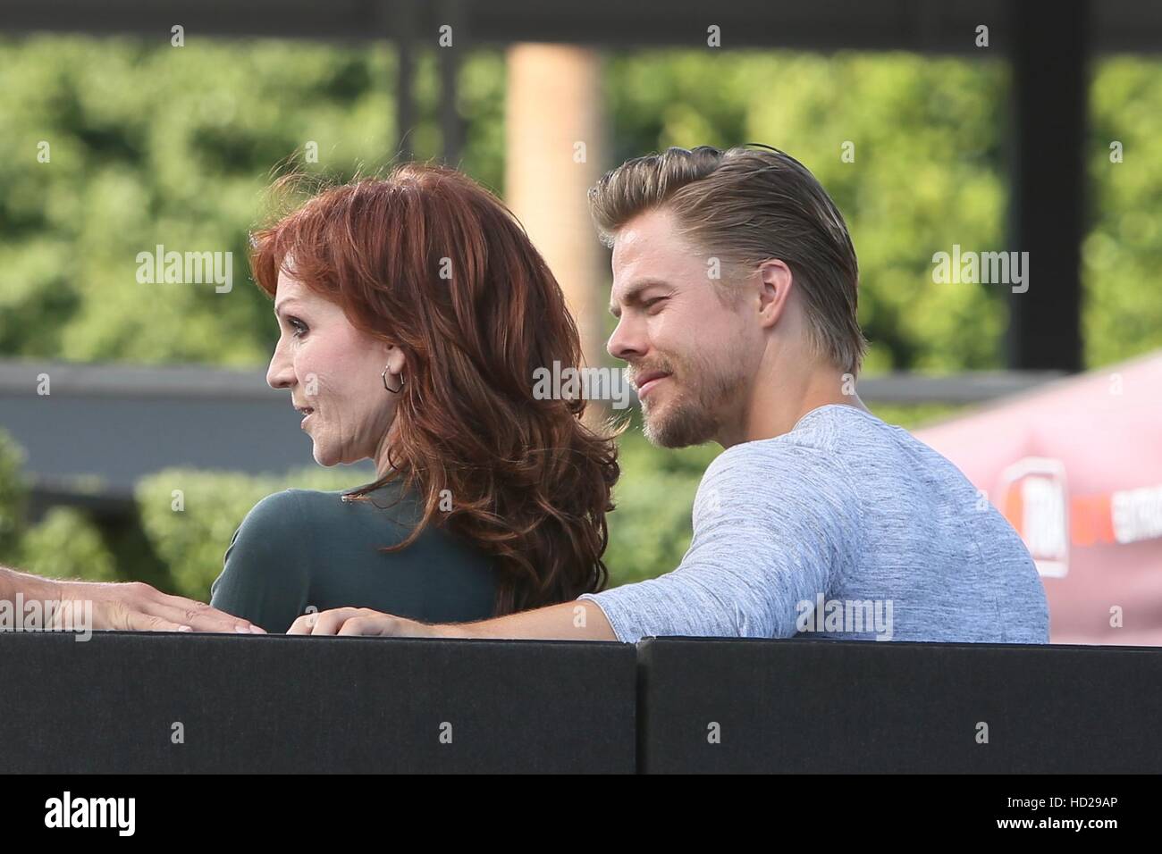 Derek Hough and Marilu Henner seen at Universal Studios where they were ...