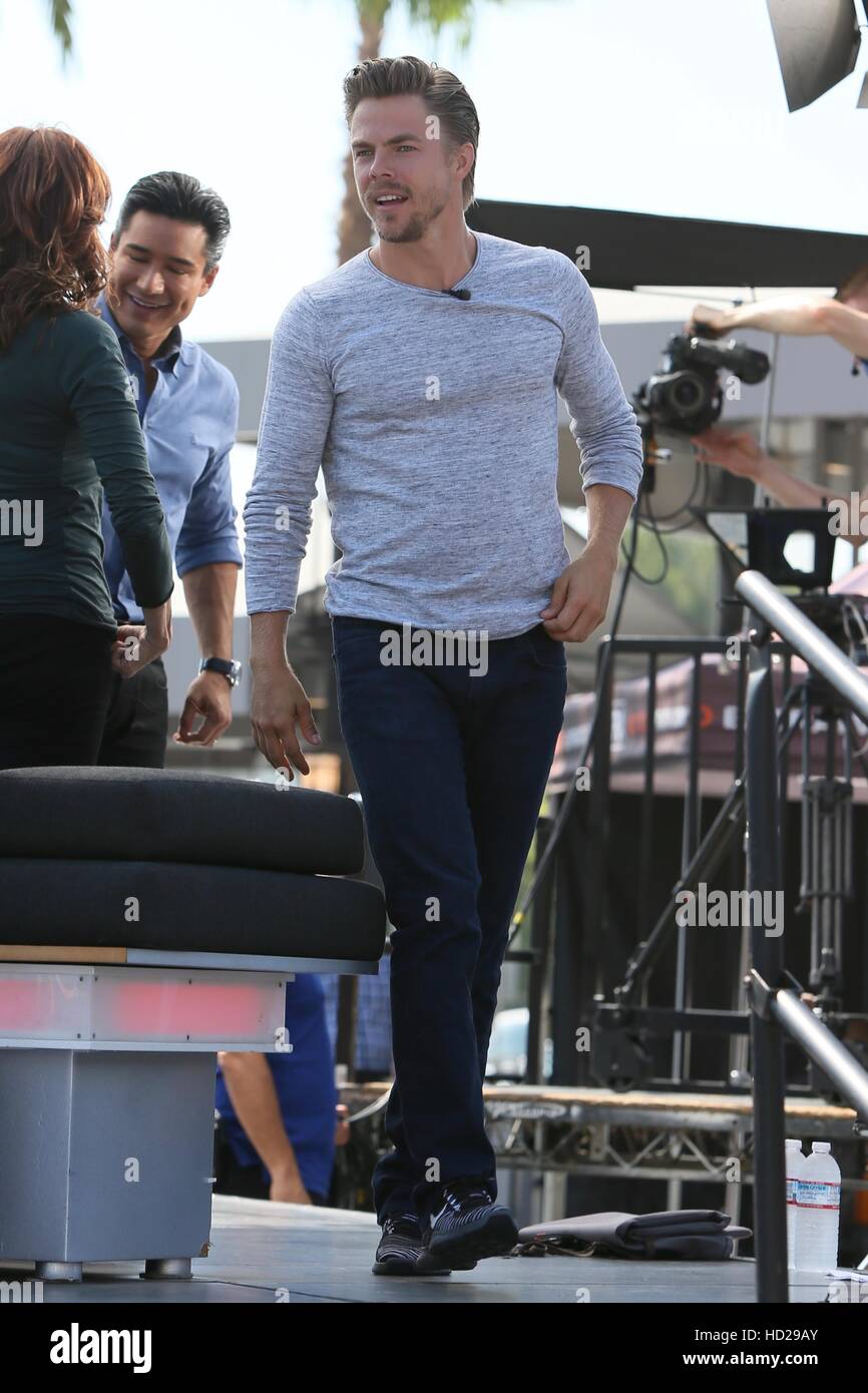 Derek Hough and Marilu Henner seen at Universal Studios where they were ...