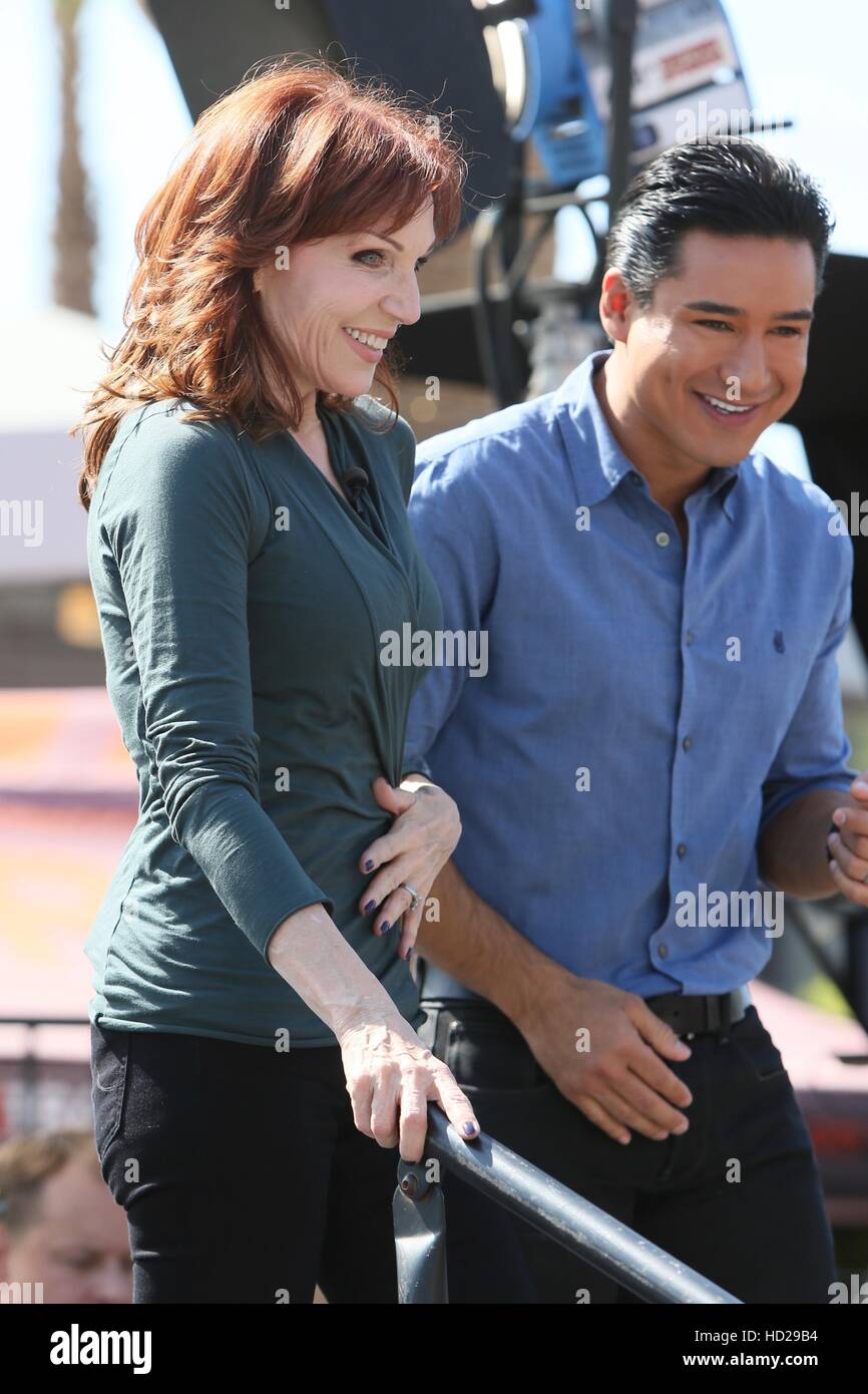 Derek Hough and Marilu Henner seen at Universal Studios where they were ...