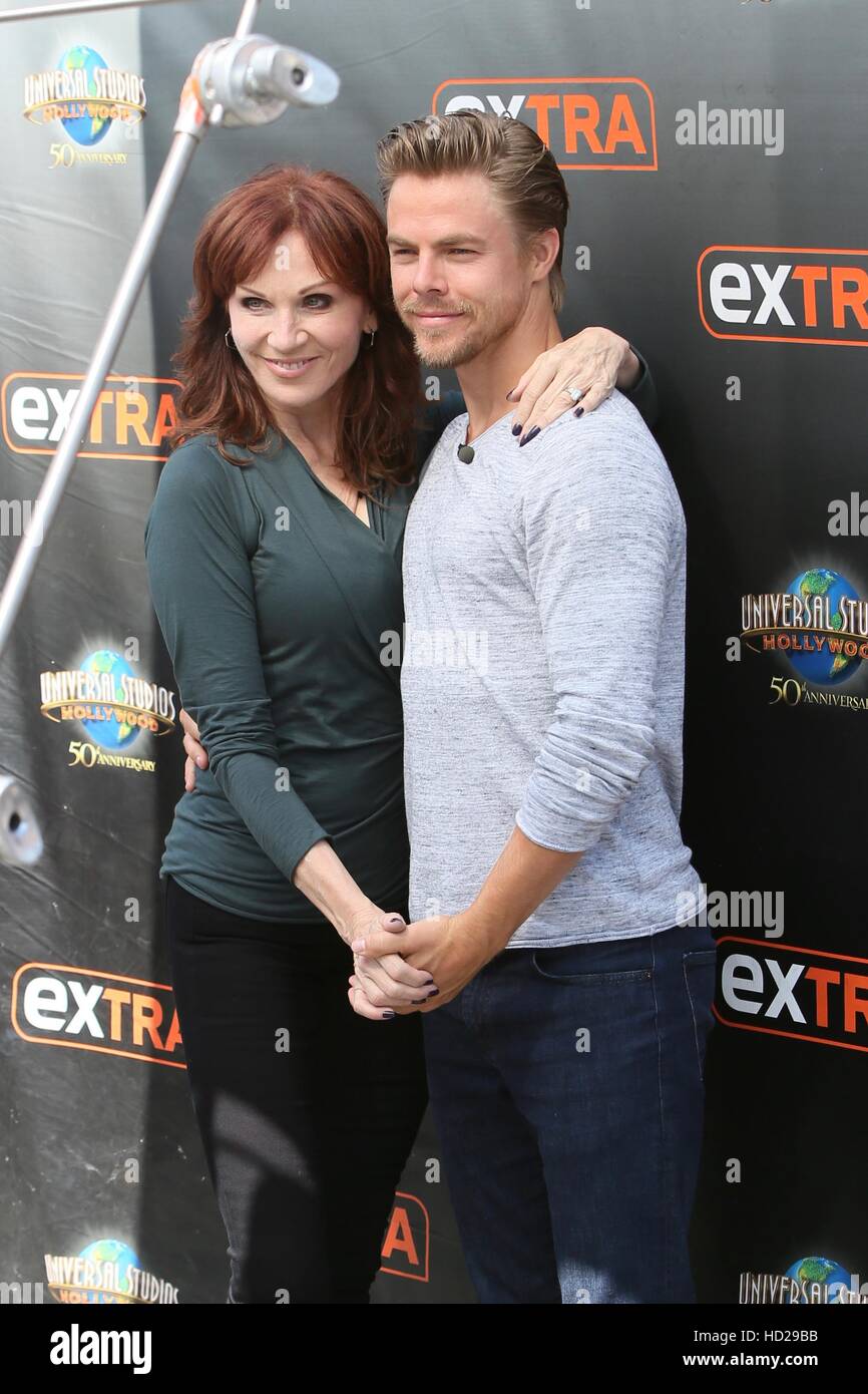 Derek Hough and Marilu Henner seen at Universal Studios where they were ...