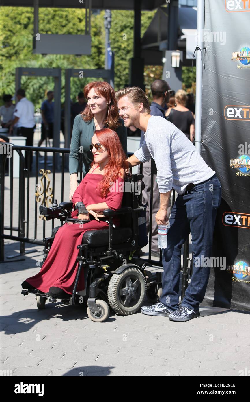 Derek Hough and Marilu Henner seen at Universal Studios where they were ...