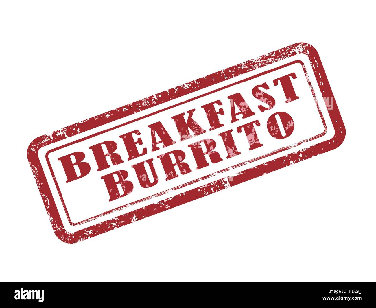 stamp breakfast burrito in red over white background Stock Vector Image ...