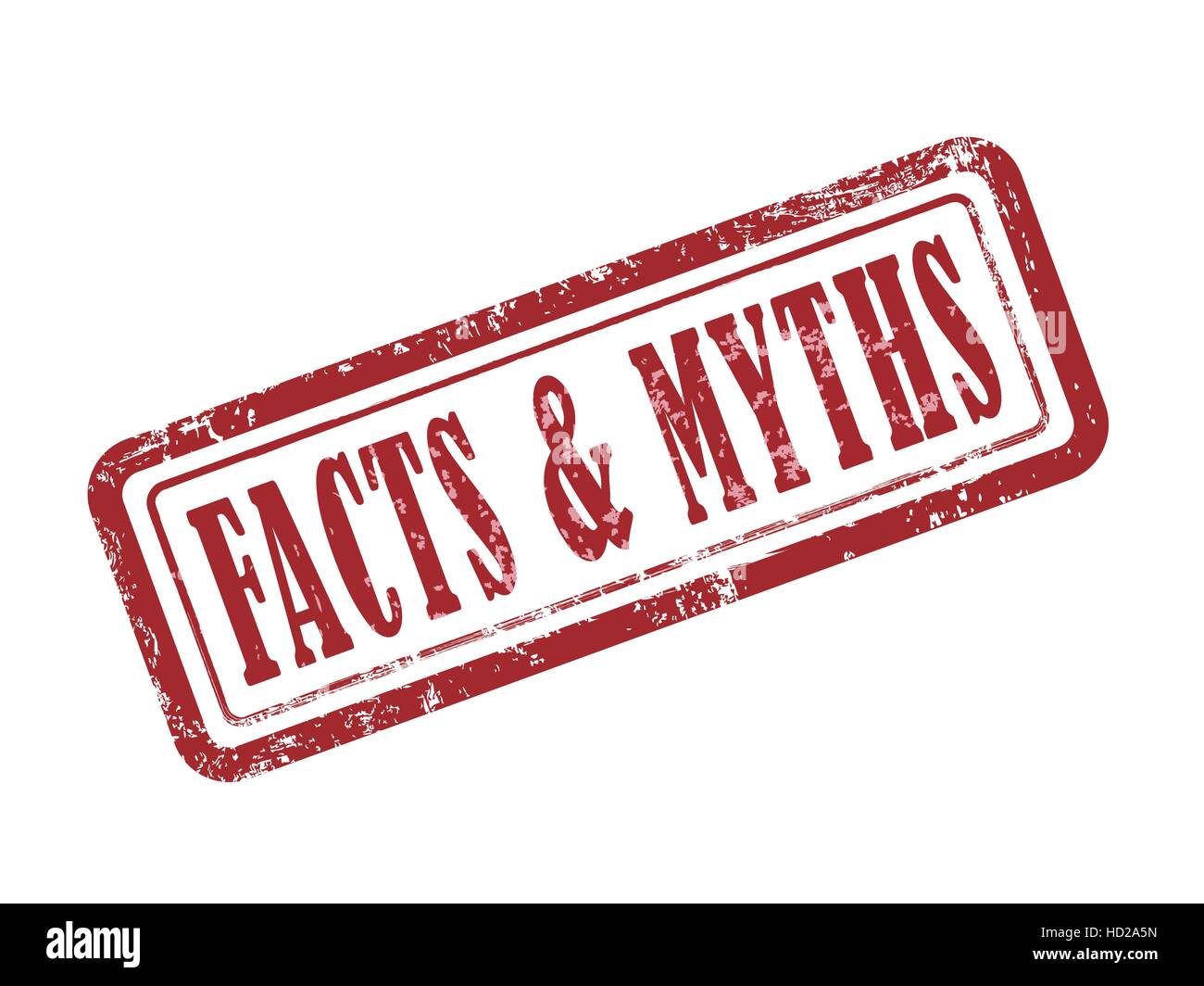 stamp facts and myths in red over white background Stock Vector Image ...