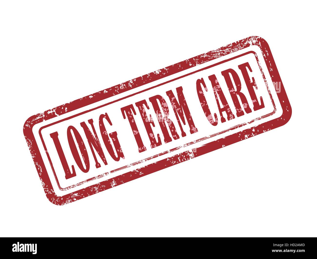 stamp long term care in red over white background Stock Vector Image ...