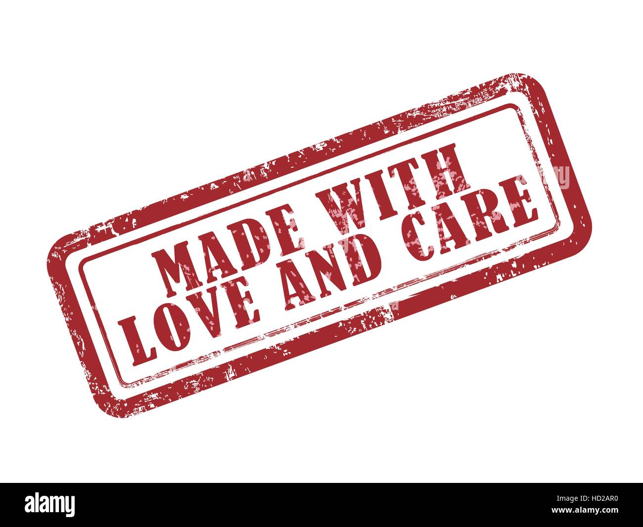 stamp made with love and care in red over white background Stock Vector ...