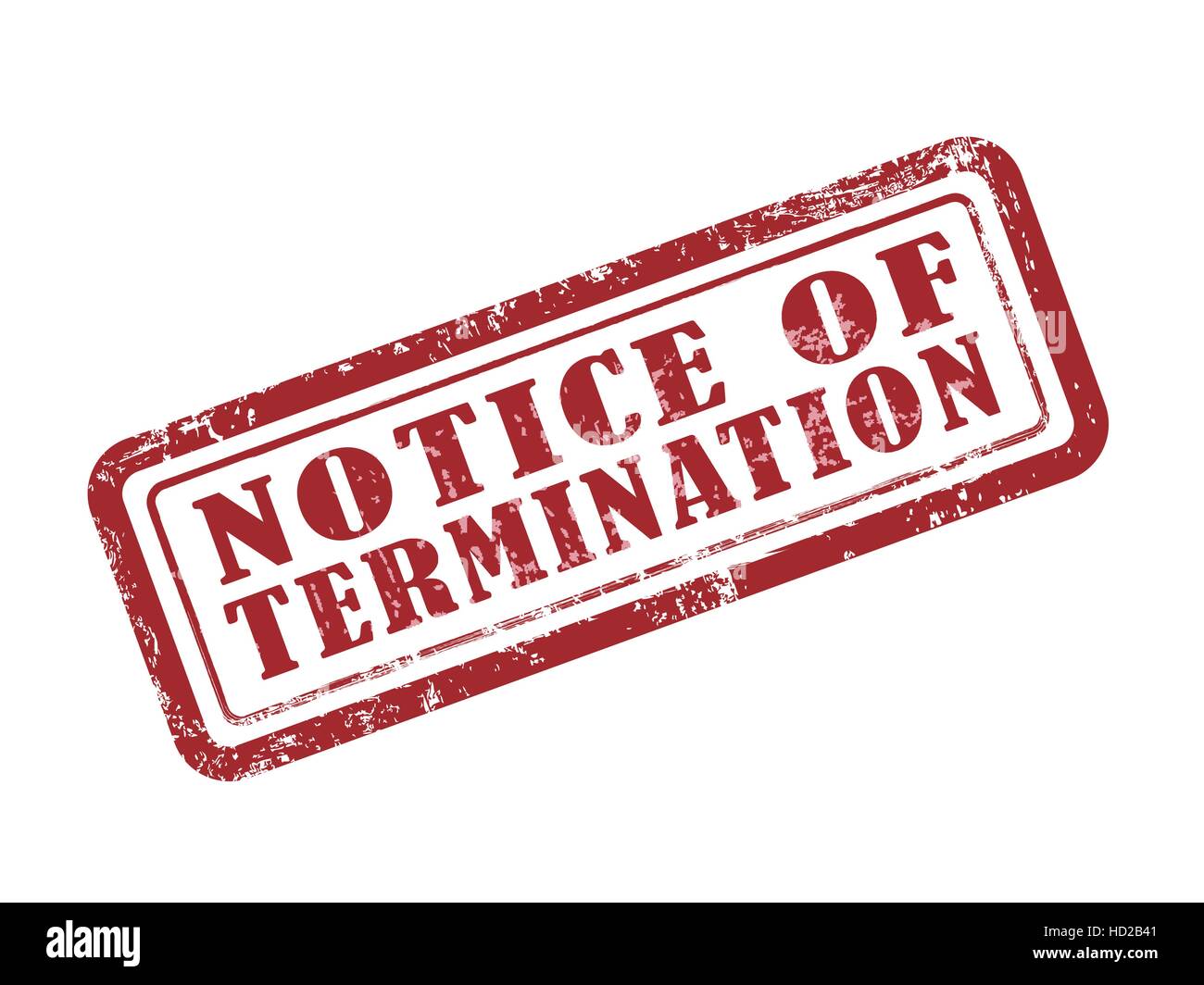 stamp notice of termination in red over white background Stock Vector ...