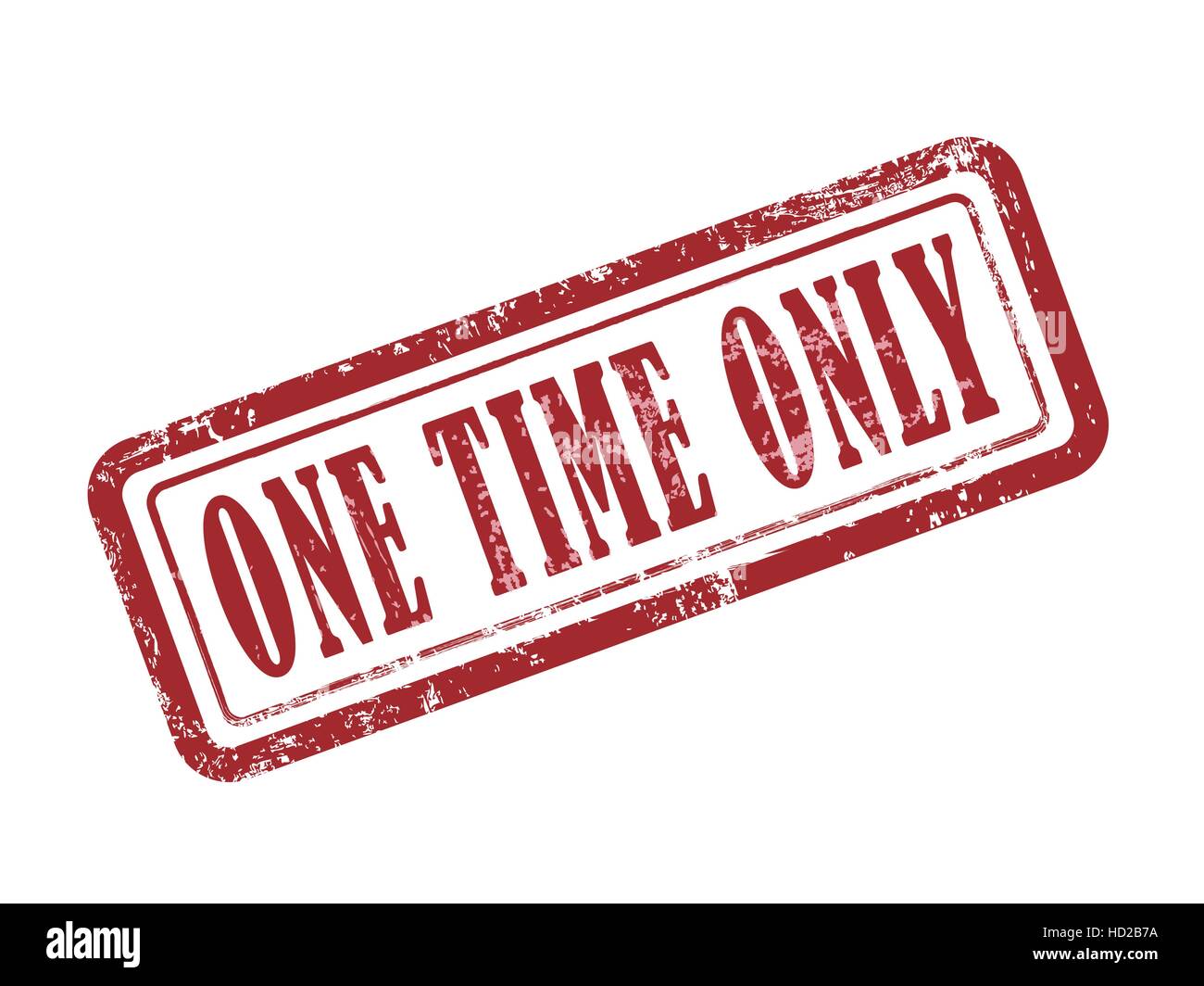stamp one time only in red over white background Stock Vector Image ...