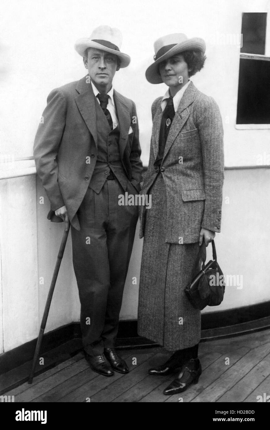 John Barrymore with wife, Blance Oelrichs on the S.S. Mauretania, 1922 ...